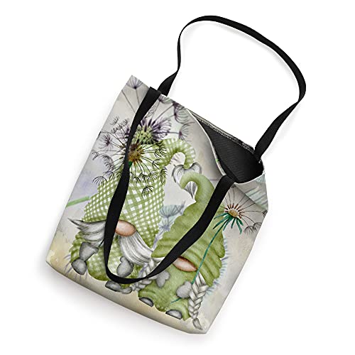 Dandelion Flower Pattern For Women With Funny Garden Gnomes Tote Bag