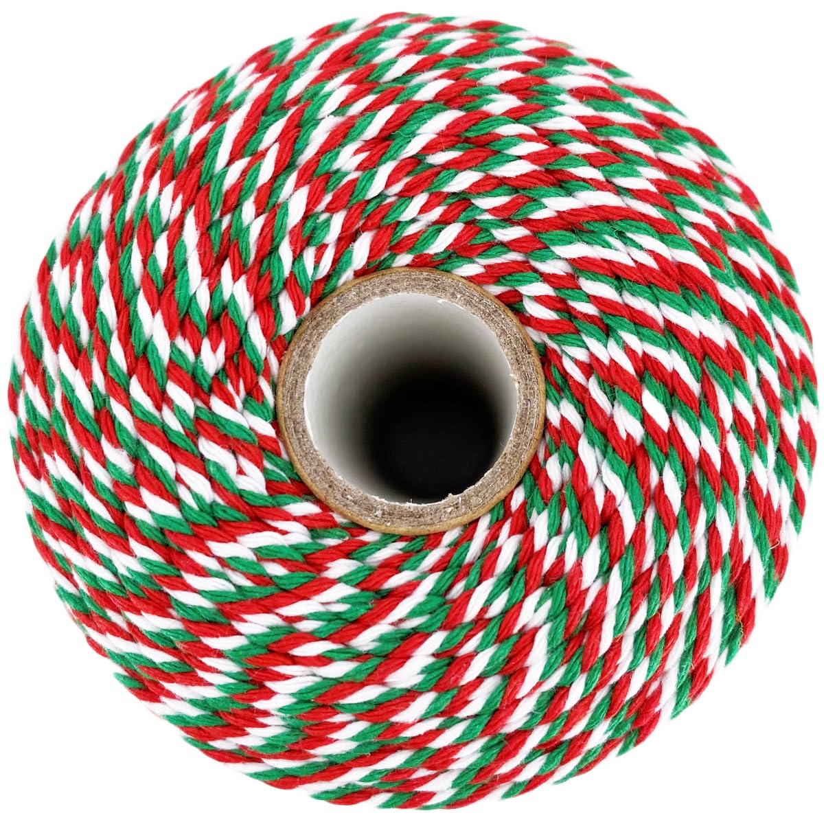 Cotton Twine Green Red and White Baker String 2mm Thick 328 Feet Christmas Twine for Gift Wrapping DIY Crafts Home Decoration Gardening