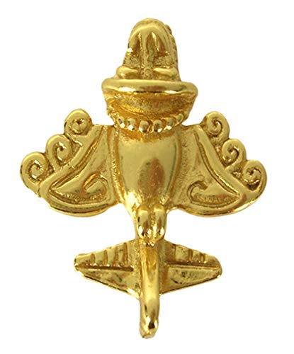 Across The Puddle, Ancient Golden Jet-7 Lapel Pin | 24k GP Golden Flyer | Pre-Columbian Quimbaya Airplane Jet | Ancient Aircraft | Ancient Astronauts | Original Golden Jets Collection