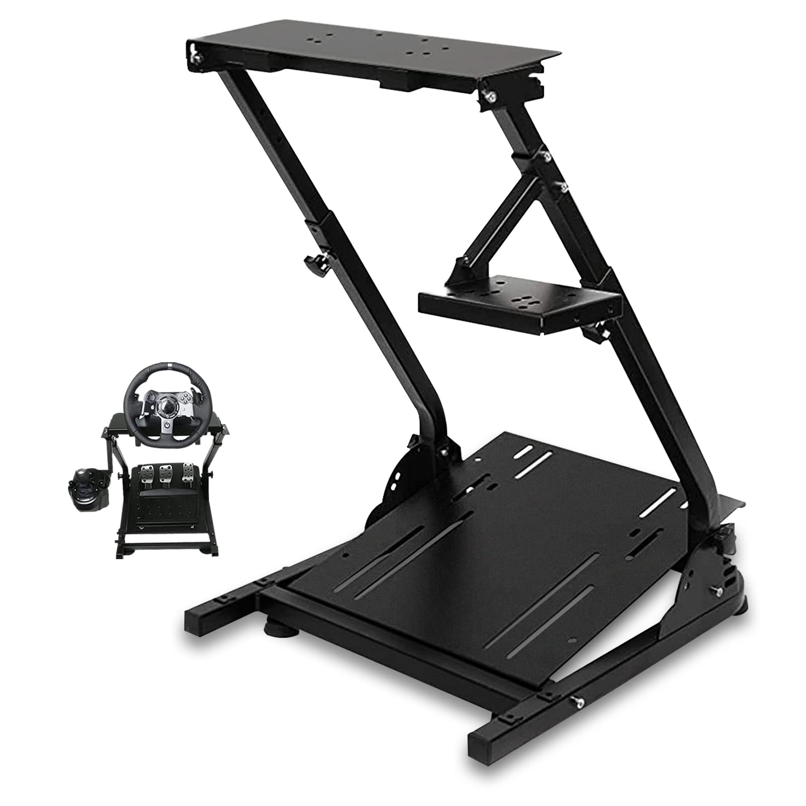 Fruyyzl G29 G920 Racing Wheel Stand, Height Adjustable & Foldable Steering Wheel Stand for Logitech G923 G25 G27,Supporting Thrustmaster T80 T150 TX F430 Gaming Wheel Stand(Wheel Pedals NOT Included)