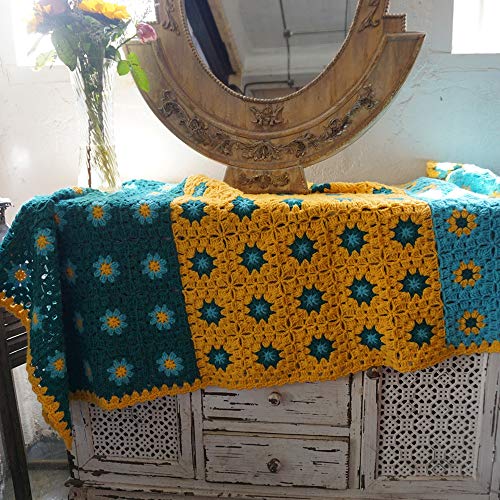 Throw Blanket for Couch, Handmade Crochet Blanket,Woven Throw Blanket, 51×19 Inch - Cozy Decorative Blanket for Couch, Sofa, Travel - All Seasons Suitable for Women, Men