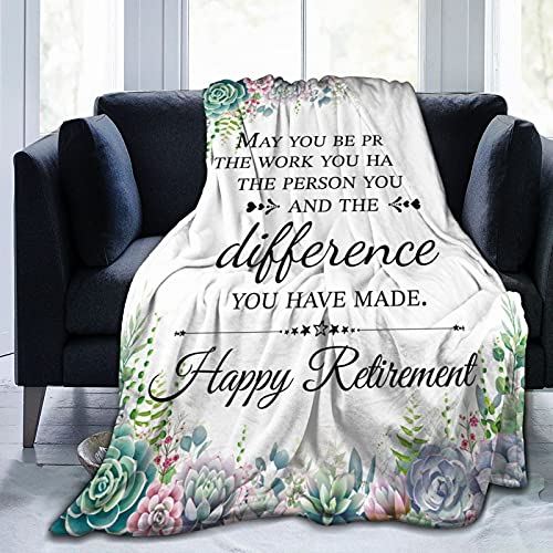Happy Retirement Gifts for Women Men 2021 Retirement Gifts Ultra-Soft Throw Blankets Flannel Blanket for Bedding Sofa (Retirement 2, 60"x50")