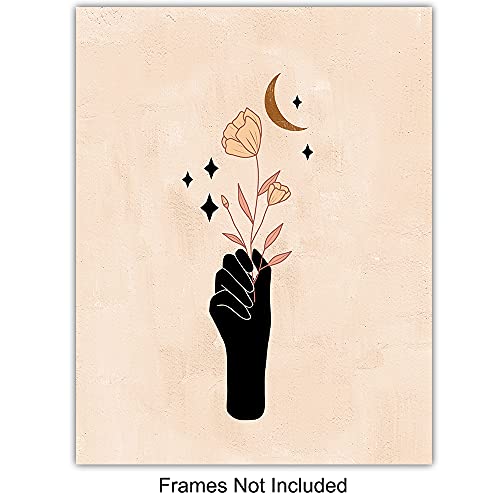 Aesthetic Room Decor - Minimalist Wall Art - Abstract Wall Decor - Sun Moon Stars Celestial Wall Collage - Matisse Style Mid Century Modern Decorations - Boho Gift Set for Women - Bedroom, Living Room