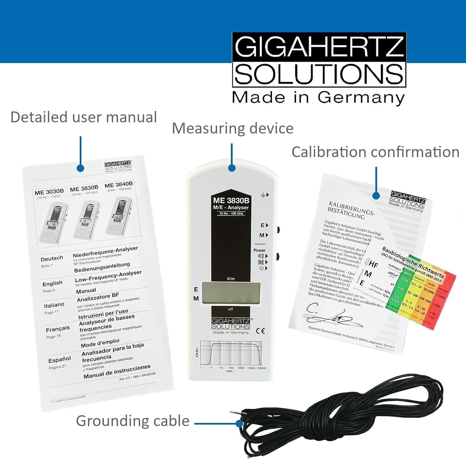 ME3830B - Standard Electromagnetic Field Meter for Low Frequency 16 Hz - 100 kHz