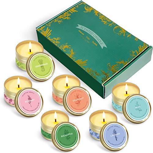 Scented Candles, Scented Candles Gifts Set, Aromatherapy Candles for Home, Essential Oil Infused Soy Wax Candles, Gifts for Mom