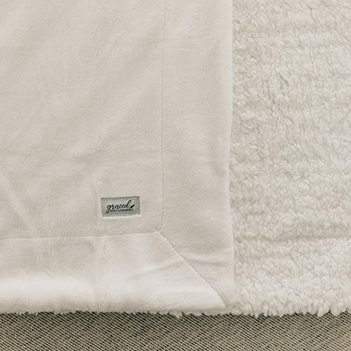 GRACED SOFT LUXURIES Throw Blanket Sherpa Fleece Minky Microfiber Reversible Soft Throw (Ivory, XL Throw 60" x 80")