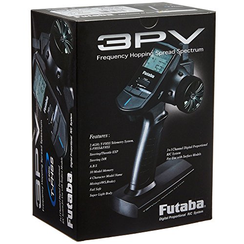Futaba 3PV Three-Channel Two-Point-Four Gigahertz Computerized Radio Control Surface Transmitter with R304SB T-FHSS Telemetry Receiver