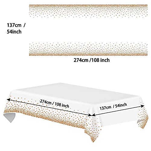 FYY Disposable Plastic Tablecloths,[4 Pack ] Plastic Tablecloths for Indoor or Outdoor Tables Parties Christmas Picnic Birthdays and Weddings 54" X 108"
