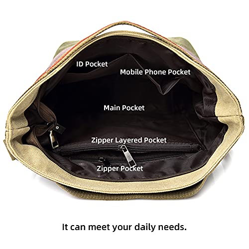 ROUROU Hobo Tote Bag for Women Top Handle Shoulder Bag Multi Color Canvas Crossbody Bag Large Capacity Handbag Casual Purse