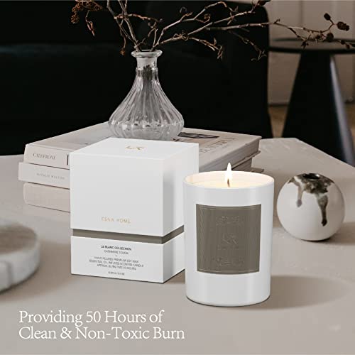 ESNA HOME Leblanc Cashmere Touch Luxury Aromatherapy Scented Candles | Essential Oils All Natural Soy Candles Mother’s Day Ideas Love | 8.8oz 50 Hours Clean Burning | Votive Candle with Premium Box