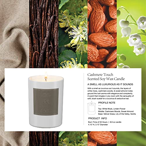 ESNA HOME Leblanc Cashmere Touch Luxury Aromatherapy Scented Candles | Essential Oils All Natural Soy Candles Mother’s Day Ideas Love | 8.8oz 50 Hours Clean Burning | Votive Candle with Premium Box