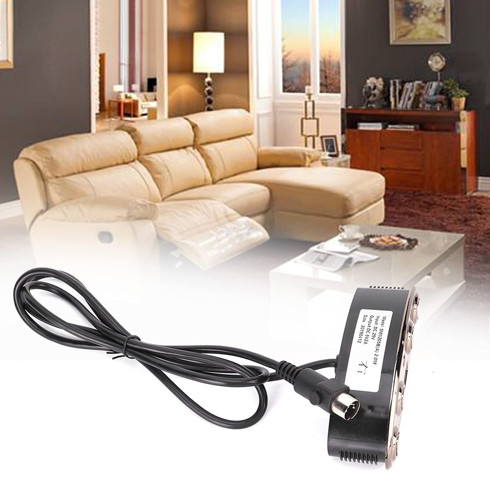 Sofa Charger, Charging Controller Electroplated Button Socket Charger USB Sofa Charger USB Charging Handle with 5‑Button
