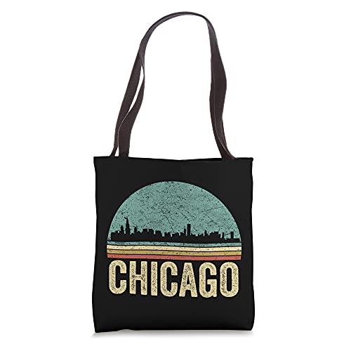 Vintage Retro Chicago Souvenir Outfit Skyline Chicago Tote Bag