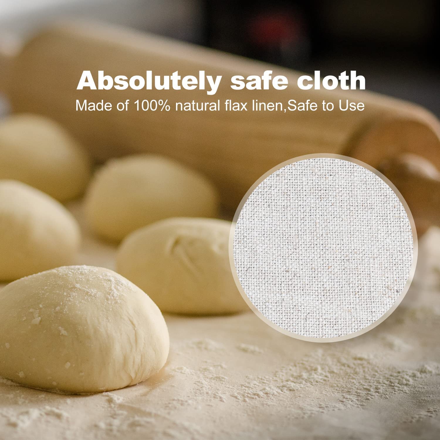 Professional Bakers Couche Extra Large 35 x 26 Inch,100% Natural Flax Linen Pastry Proofing Cloth for Bread Dough Baking,Non-Stick Heavy Baking Bread Cloth for Baguettes,Loaves,Ciabatta