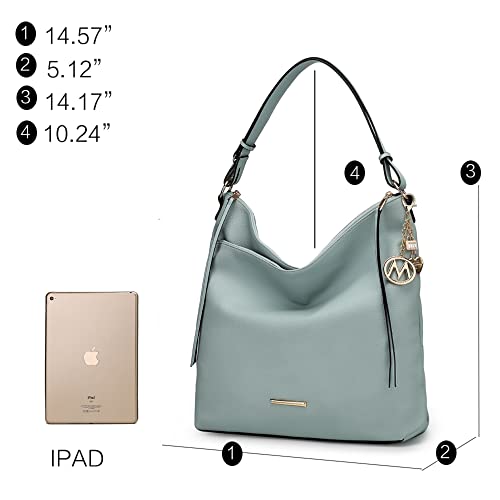 MKF Hobo Bag for Women β PU Leather Shoulder Purse Pocketbook Fashion β Top Handle Multi Pocket Handbag Elise Navy Blue