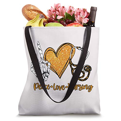 Peace & Love & Nursing Proud Healthcare Nurse Job Pride Tote Bag