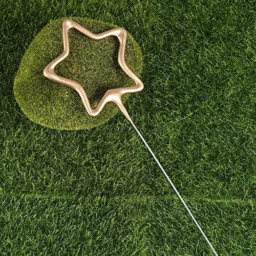 10pcs Exquisite Creative Sparkler Candles Cake Toppers Candle Ornament for Birthday Wedding Anniversary Valentines Day Christmas Festival ect (5 pcs Heart 5 pcs Star)