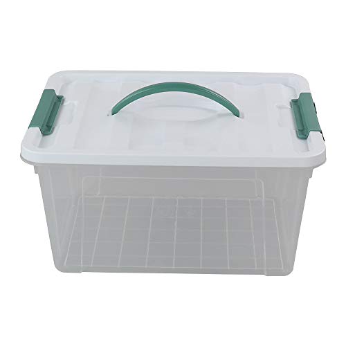 Gloreen 14 Quart Clear Storage Bins with Lid and Handle, Multipurpose Stackable Plastic Storage Latches Box/Containers