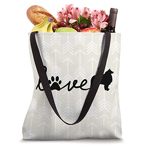 Rough Collie Love Dog Paw Arrow Mom Dad Gift Tote Bag