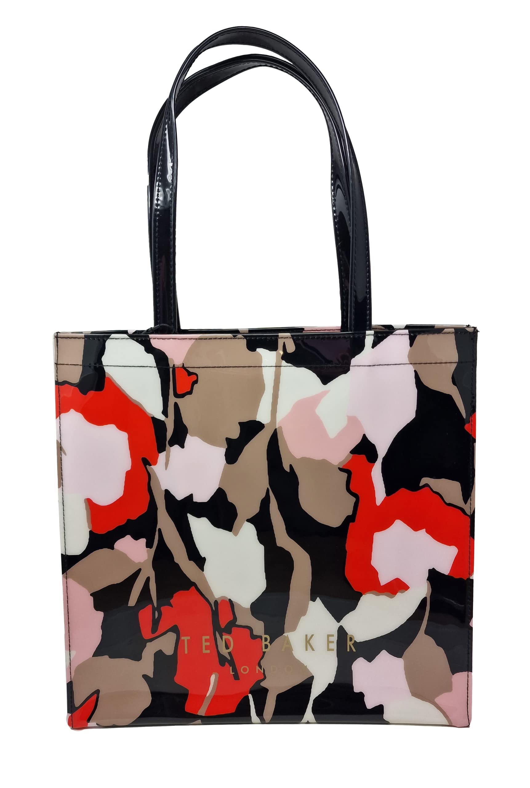 Ted Baker Camocon Retro Flood Small Pritnted Icon Tote Bag Grab Bag PVC, Black, Small