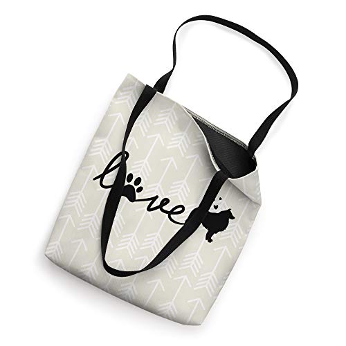 Rough Collie Love Dog Paw Arrow Mom Dad Gift Tote Bag