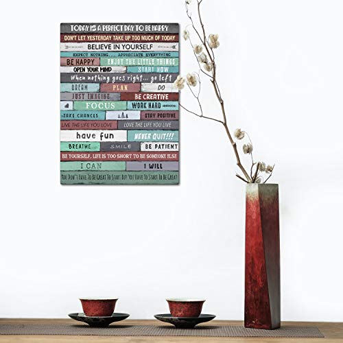 Istrion Inspirational Wall Art Framed Canvas 12 x 16 in (Turquoise) - Motivational Positive Quotes Rustic Wall Arts Decor for Home Office Bathroom Bedroom Kitchen Classroom Gym
