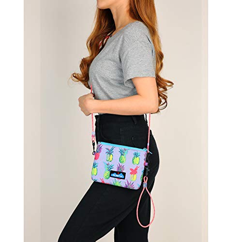 KAVU Renrose Crossbody Wallet with Rope Strap-Pineapple Pop