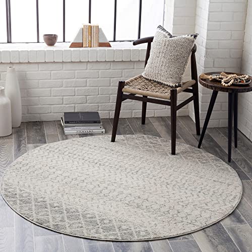Artistic Weavers Chester Boho Moroccan Area Rug,6' Round,Grey