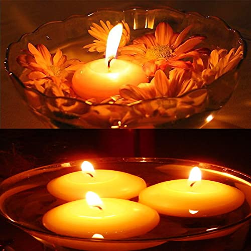 30 Pieces Tea Wax ,Unscented Floating Candles,Smokeless Floating Water Candle for Wedding Party Pool SPA Valentine's Day Bathtub Dinner Christmas Party Decoration (White)