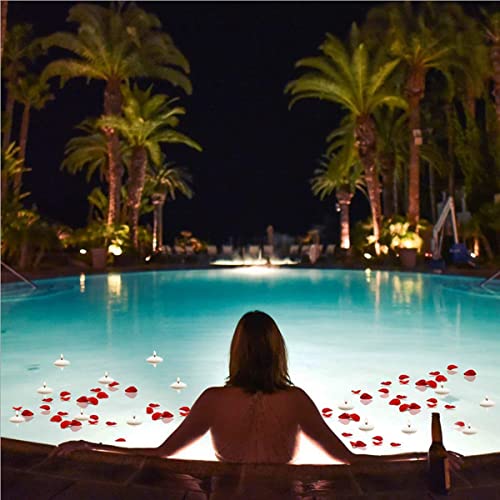 30 Pieces Tea Wax ,Unscented Floating Candles,Smokeless Floating Water Candle for Wedding Party Pool SPA Valentine's Day Bathtub Dinner Christmas Party Decoration (White)