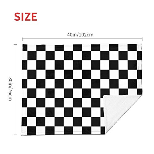 Race Waving Checkered Flag Baby Blanket Cute Custom Unisex Warm Super Soft and Comfortable Cotton Flannel Blanket one sizeBlack