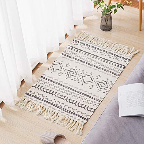 Kingrol 2 Pack Geometric Moroccan Area Rugs, Cotton Rugs for Kitchen Living Room Bedroom Bathroom Laundry Room, 2 x 3 Feet, 2 x 4.2 Feet