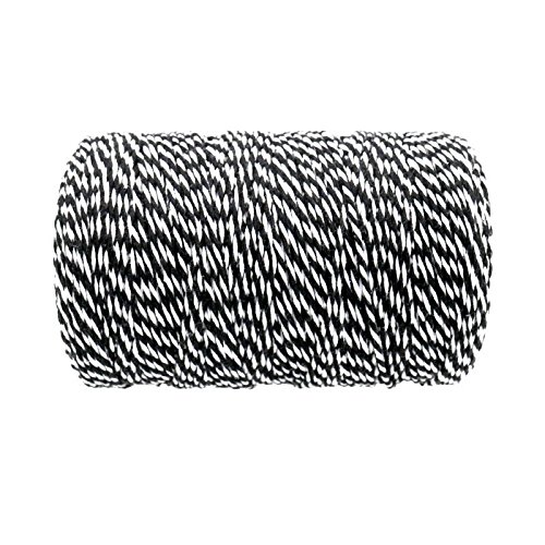656 Feet Black and White Twine,Gift Twine String, Cotton Baker's Twine Cotton Cord Crafts Gift Twine String for Crafts, Wrapping, Party, Baking and Holiday