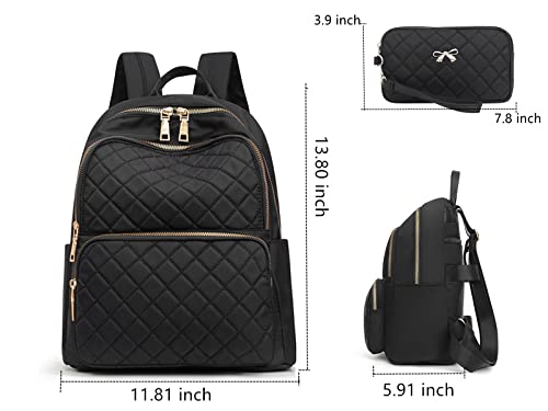 Small Backpack for Women with Adjustable Padded Shoulder Strap，Mini Backpack for Women Nylon Women Backpack Purse Casual Lightweight Bookbag Daypack