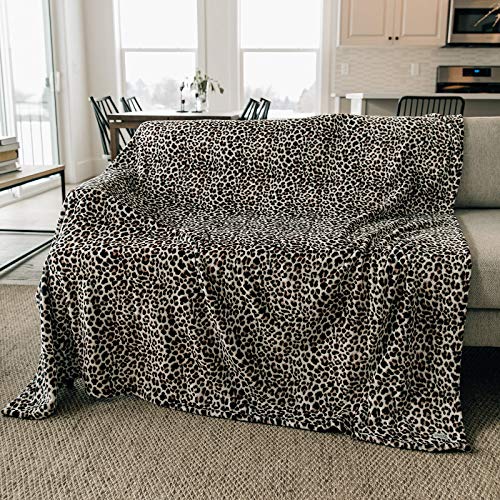 GRACED SOFT LUXURIES Throw Blanket Fleece Minky Microfiber Soft Throw (Leopard, XL Throw | Twin Size 60" x 80")