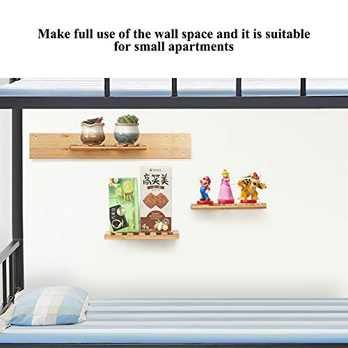 QUMENEY 3PCS Wooden Floating Wall Shelf, Timber Block Floating Shelf, Wall Mounted Shelf Hanging Storage Organizer for Living Room Bathroom Kitchen