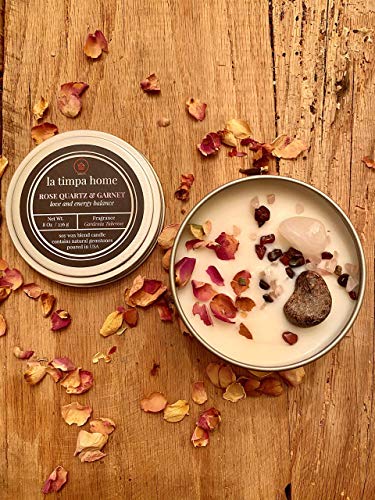 Intention Candle, Love and Energy Balance, Gemstones - Soy Candles for Prosperity, Ritual and Meditation. Explore now!