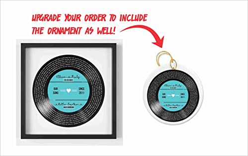 Personalized Record Print Personalized Vinyl Record Song Lyrics Frame Our Song Custom Song Lyrics Framed Print Anniversary Gift for Him