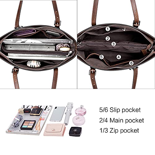 WESTBRONCO Purses For Women Vegan Leather Purses and Handbags Large Ladies Tote Shoulder Bag