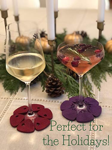 Lil' Penguin Absorbent Coasters, Wine Glass Charms, Slip on Wine Coaster Set, Felt Coasters, Bar Coasters, Drink Coaster