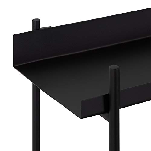 Kate and Laurel Dominic Modern Metal Shelf, 28 x 7 x 14.5, Black, Sleek 2-Tier Floating Book Shelves for Wall