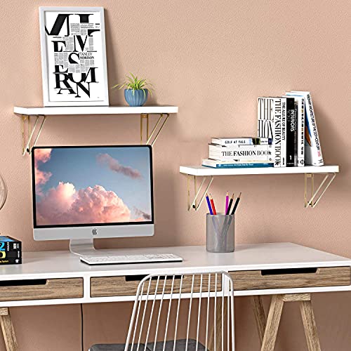White Floating Shelves，Wall Mounted Decor Set of 3，Hanging Wall Shelves for Living Room, Bedroom, Kitchen,Office