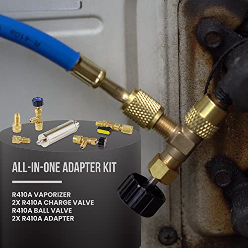Lichamp HVAC R410a Gauges with Liquid Vaporizer, Vapor Charging Manifold Gauge Set for 410A R404a R22 R32, R41013
