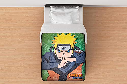 JUST FUNKY Naruto Shippuden Naruto Uzumaki Character Fleece Throw Blanket | Features Naruto Performing A Jutsu Attack | 60 x 45 Inches