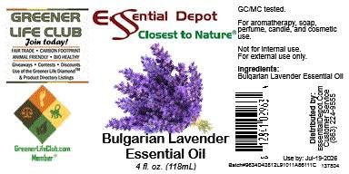 Bulgarian Lavender Essential Oil - 4 oz - GC/MS Tested - Skin Safe - Supplied in 4 oz. Amber Glass Bottle with Black Phenolic Cone Lined and Safety Sealed Cap