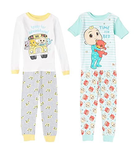 CoComelon Boysâ 4-Piece Snug-Fit Cotton Pajamas Set, Time for Bed, 5T