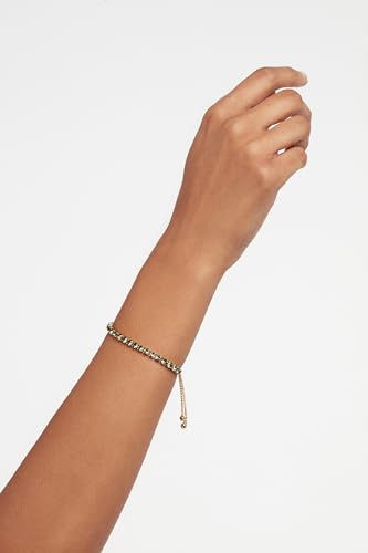 Ted Baker London Melrah Icon Crystal Slider Adjustable Tennis Bracelet for Women (Gold Tone/Erinite Crystal)