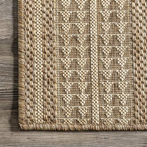 nuLOOM Ranya Tribal Indoor/Outdoor Area Rug, 8' x 10', Light Brown