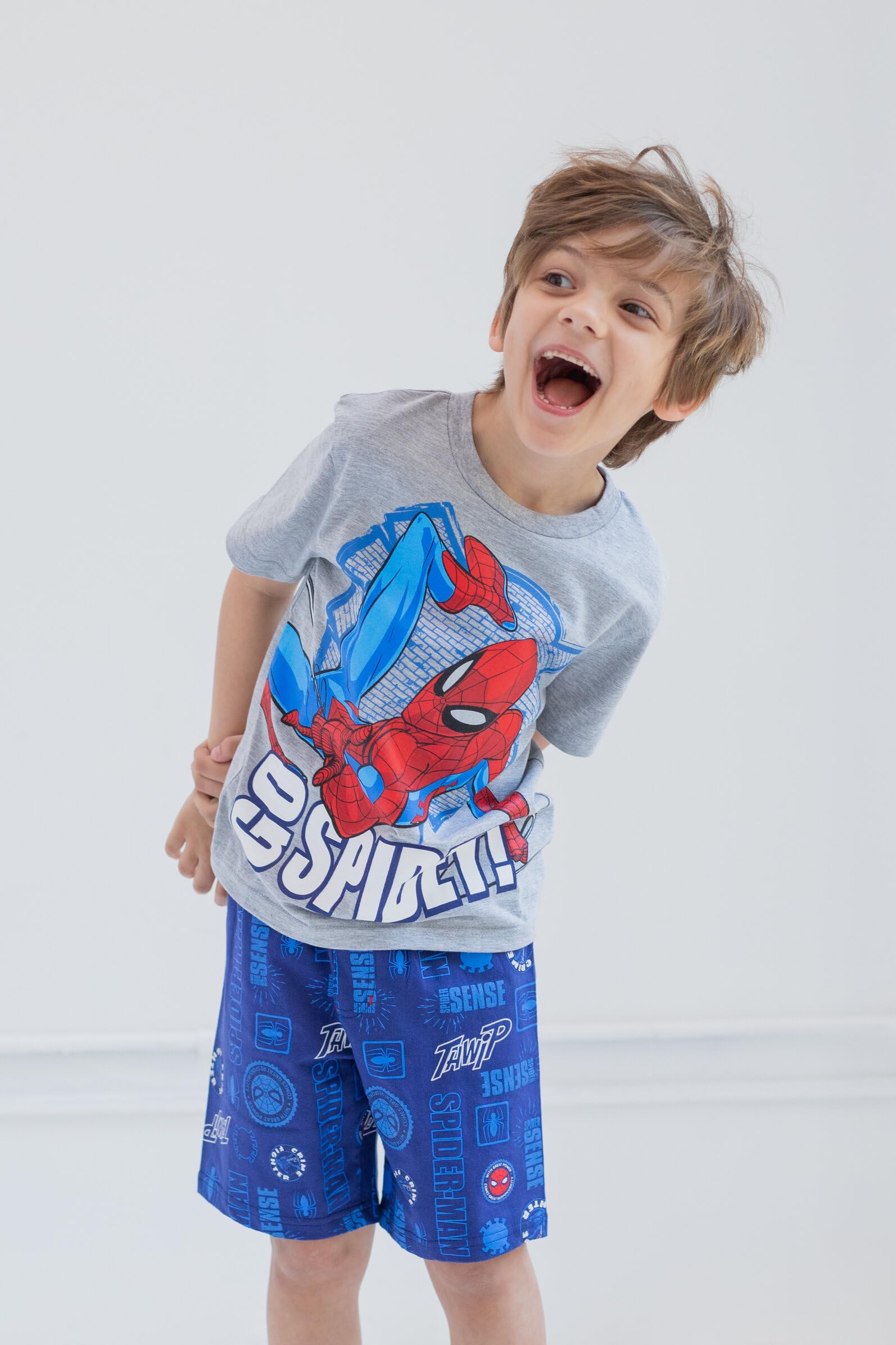 Marvel Spider-Man Toddler Boys T-Shirt and Shorts Outfit Set Gray/Blue 4T