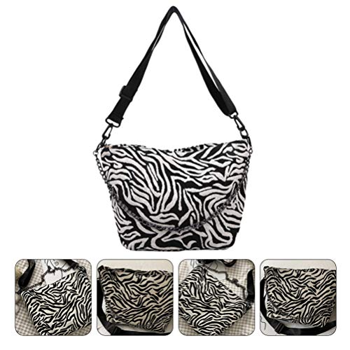 Amosfun Zebra Print Tote Bag Single-Shoulder Bag Umbrella Purse Phone Storage Shoulder Bag for Women Girls